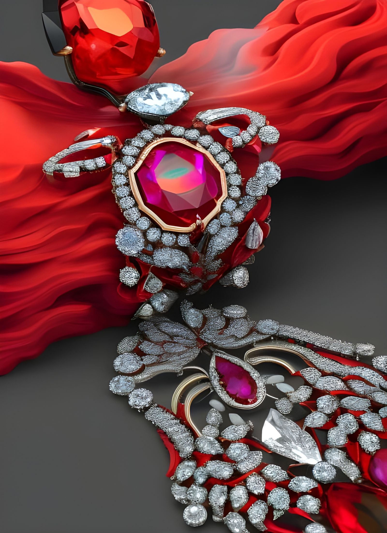 Ruby Red Necklace - AI Generated Artwork - NightCafe Creator