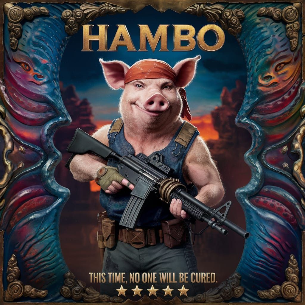 hambo part 2 - Anthropomorphic Pig Wears Bandana, Fires Gun ...