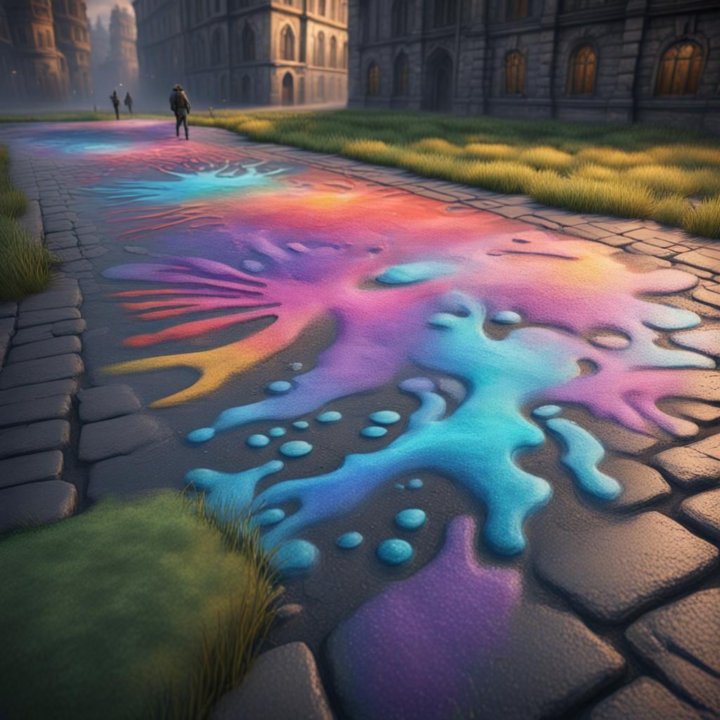 These Chalk Painted Streets - AI Generated Artwork - NightCafe Creator