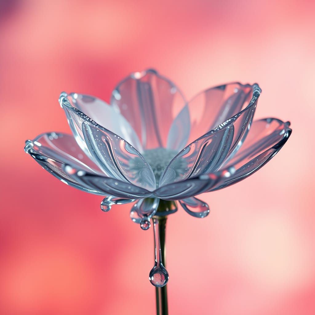 Ethereal Crystal Flower in Motion - AI Art