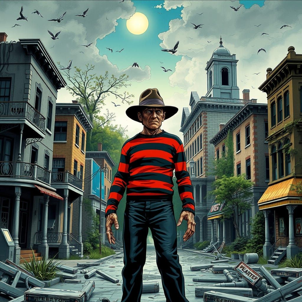 Surreal Nightmare Visionary in Ruins, in Moebius S... - AI Art