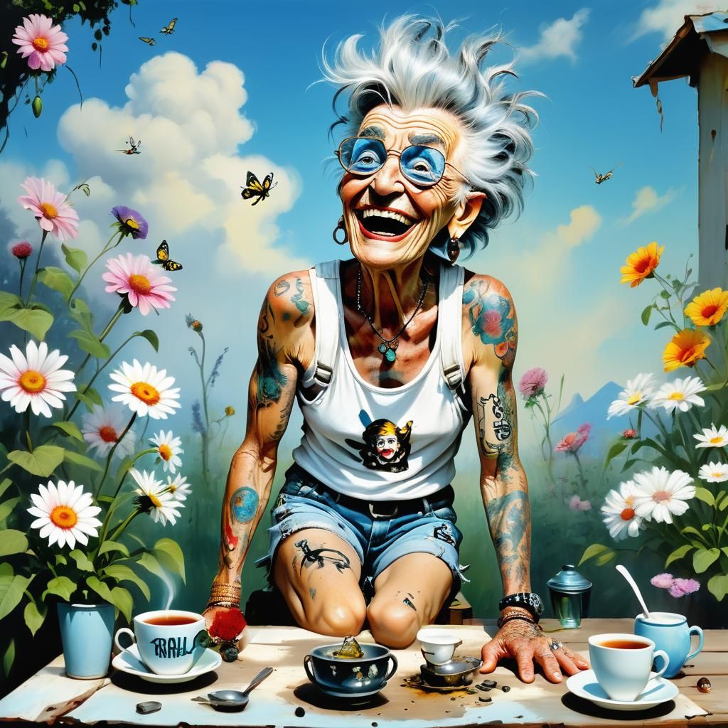 Groovy Granny 🤟 - AI Generated Artwork - NightCafe Creator