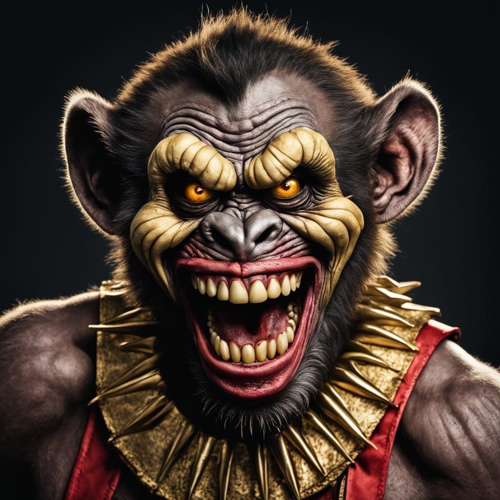 Zombie Monkey Monster Clown - African American Zombie Monk...