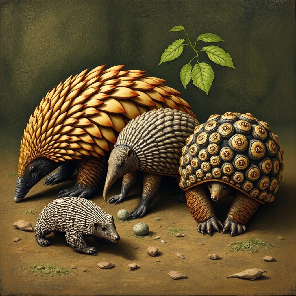 pangolin, armadillo and roly poly - Rolling Creatures of the...