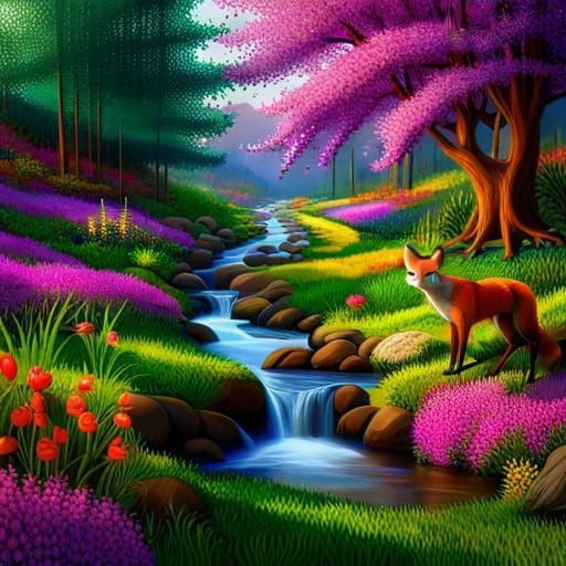 Colourful nature - AI Generated Artwork - NightCafe Creator