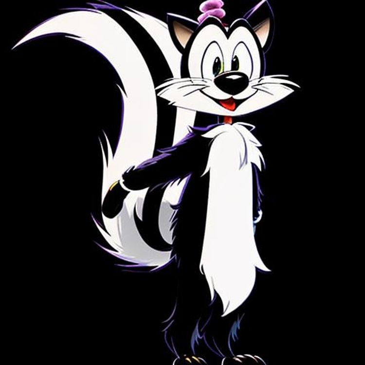 Pepe Le Pew, a French anthropomorphic striped skunk in pursuit of ...