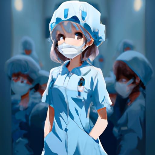 Illistration of an adorable Female neurosurgeon with brown eyes and ...