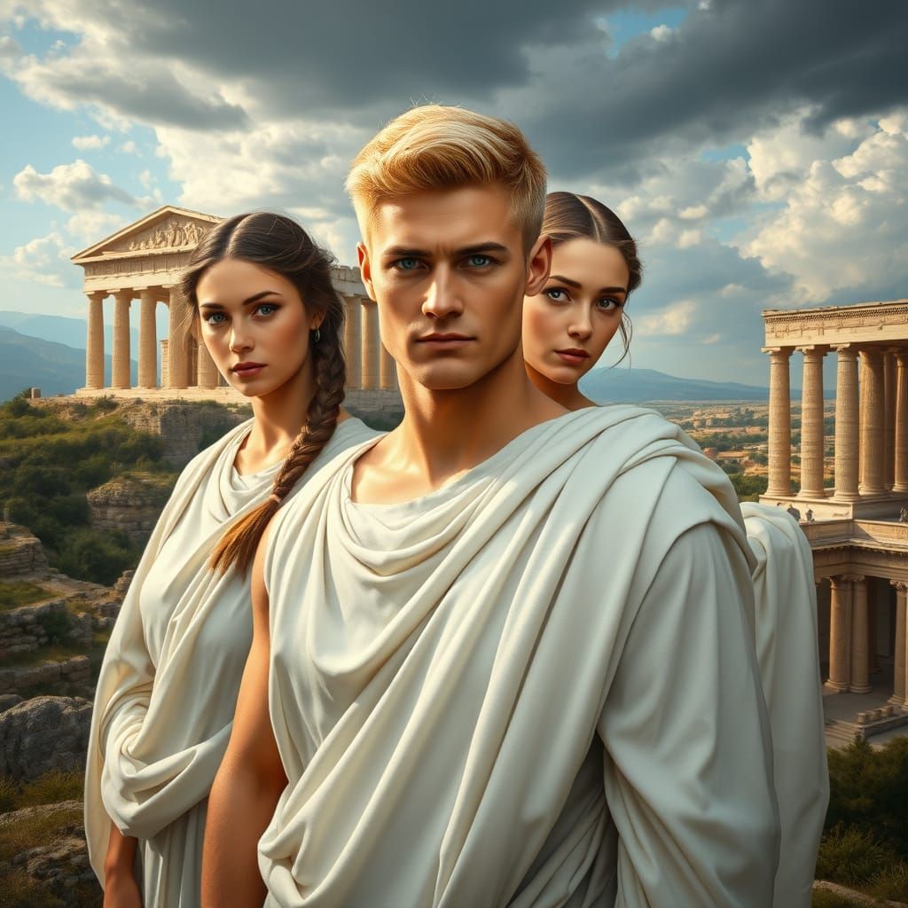 Roman Patrician Amidst Sicilian Splendor - AI Art