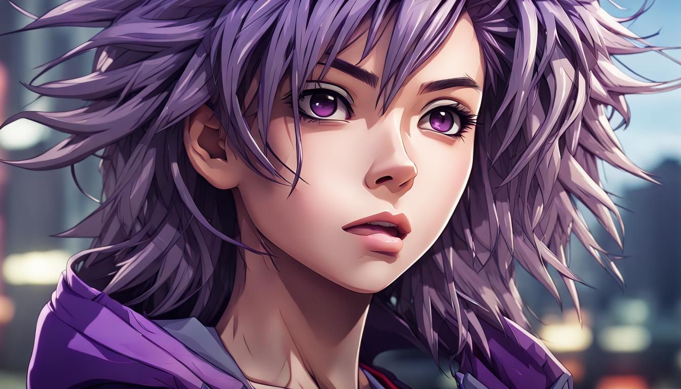 Close up of a supernaturally beautiful female person with wild hair and ...