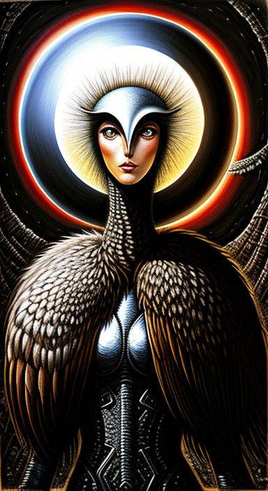 Ethereal Slenderwoman Pilotess in Timeless Ostrich... - AI Art