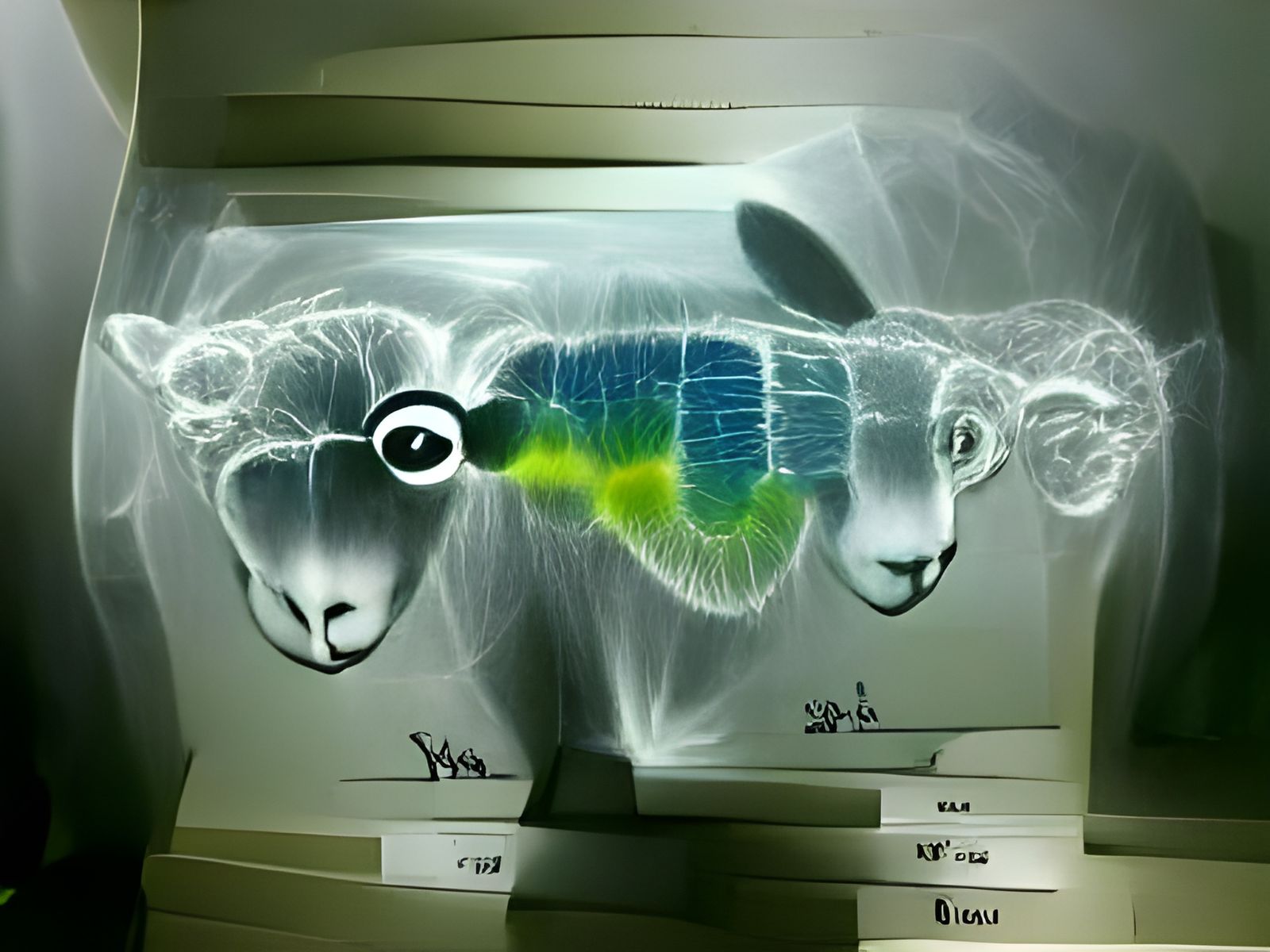 An x-ray sheep - AI Generated Artwork - NightCafe Creator