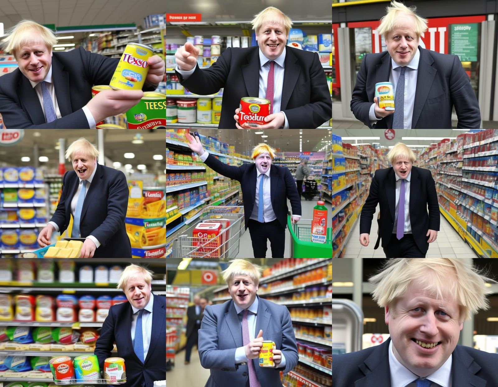 boris johnson goes to a little tesco and buys a can of tinned cheese ...