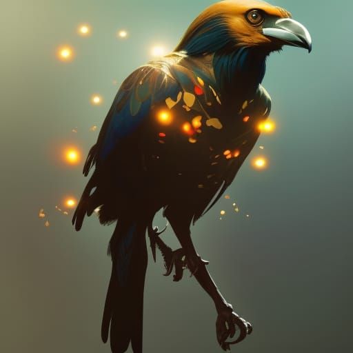 Golden crow - AI Generated Artwork - NightCafe Creator