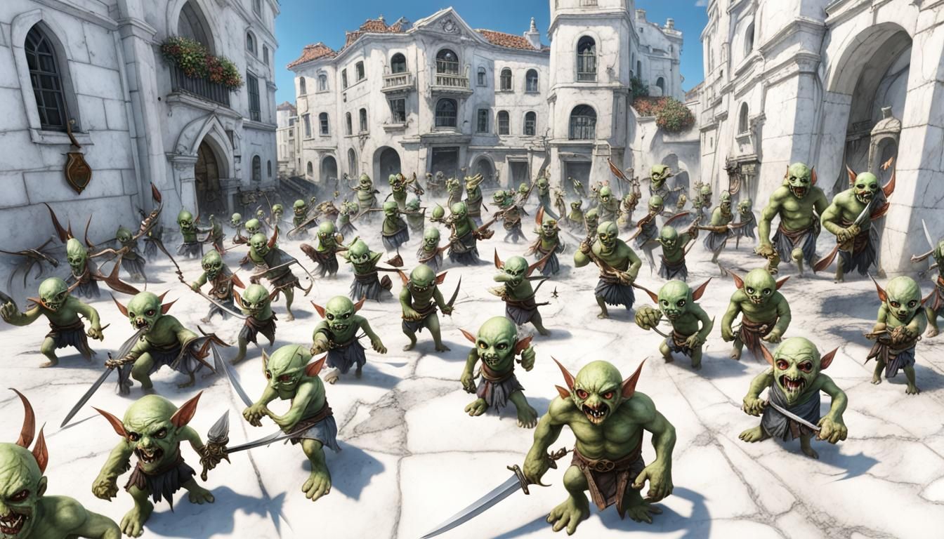 SO MANY GOBLINS! Goblins everywhere with swords and bows and lots of ...