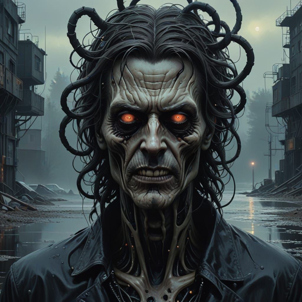 Ethereal Horror: A Twisted Nixie's Grotesque, Hype... - AI Art