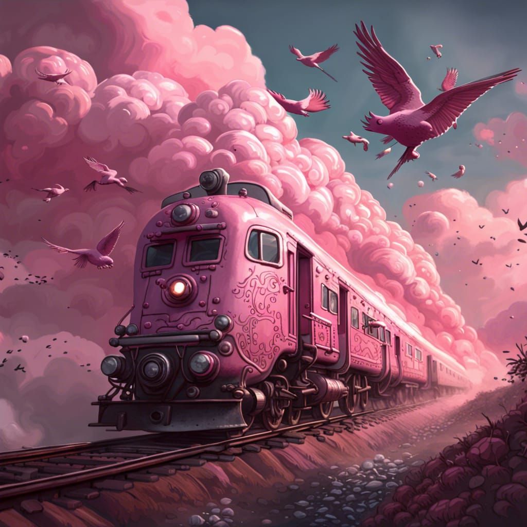 Train pastel - AI Generated Artwork - NightCafe Creator