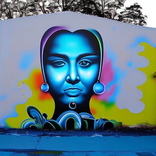 A vibrant surreal graffiti portrait of undetectable levels - AI ...