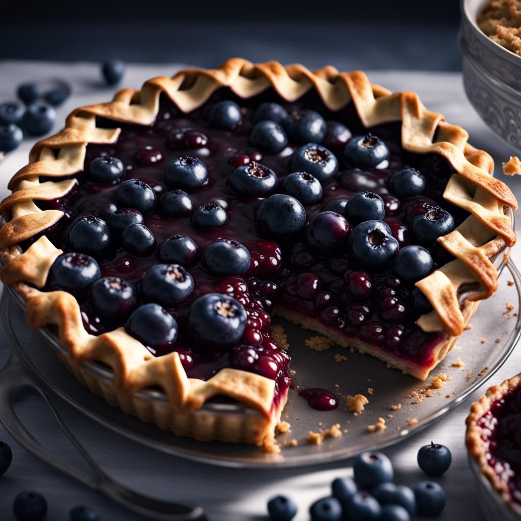 Blueberry pie - AI Generated Artwork - NightCafe Creator