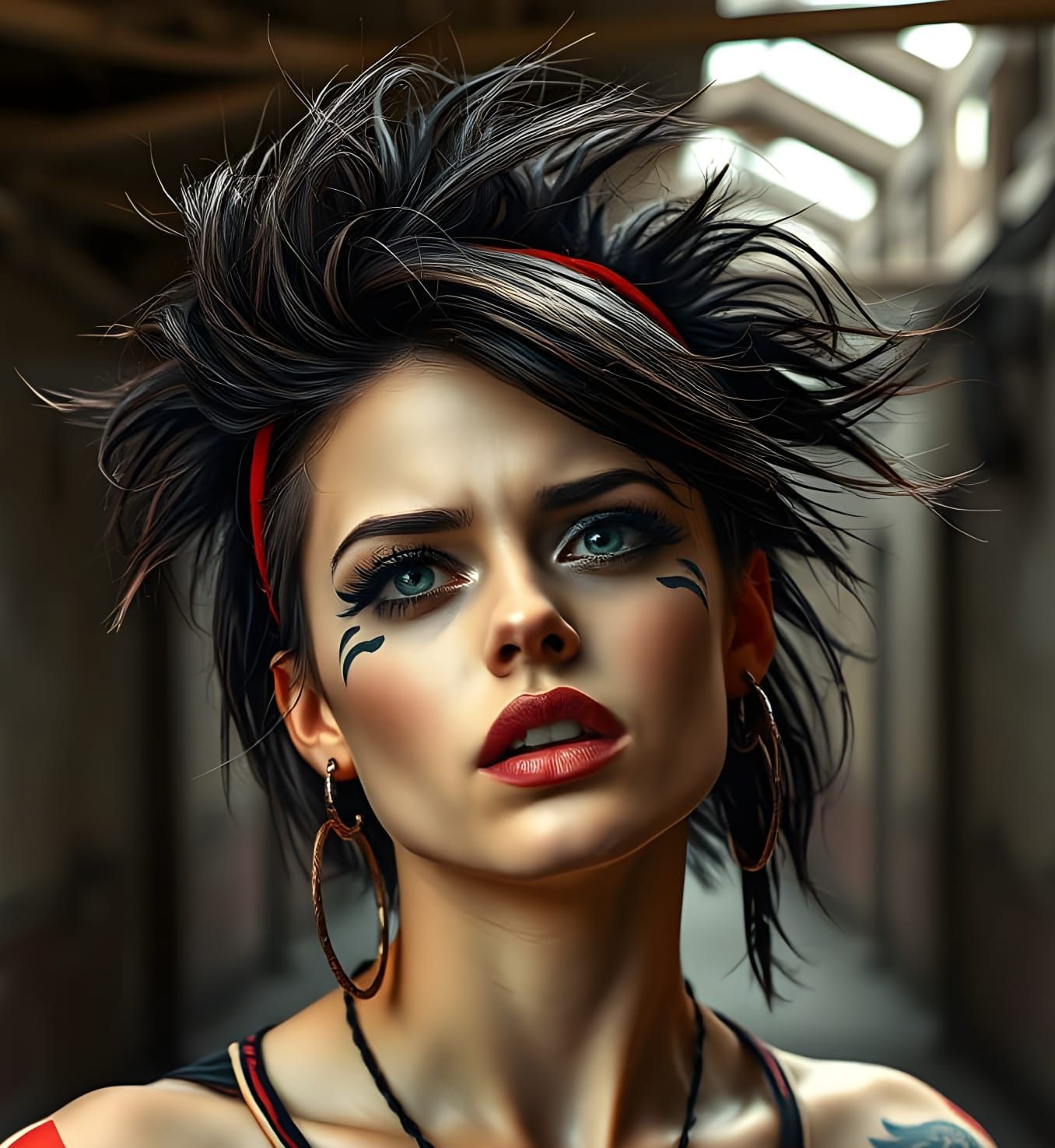 Close-up of a beautiful punk girl - Rebellious Punk Girl in ...