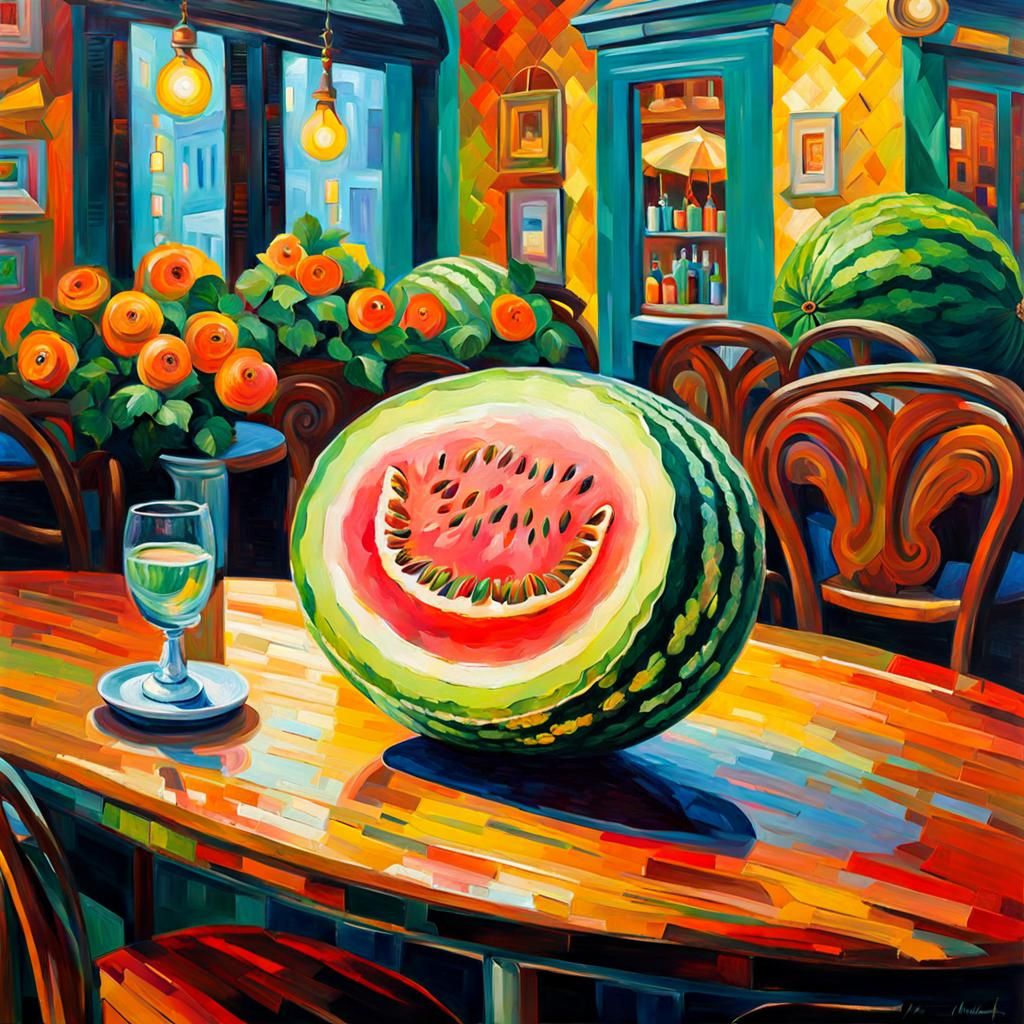 Happy Melon Cafe - AI Generated Artwork - NightCafe Creator