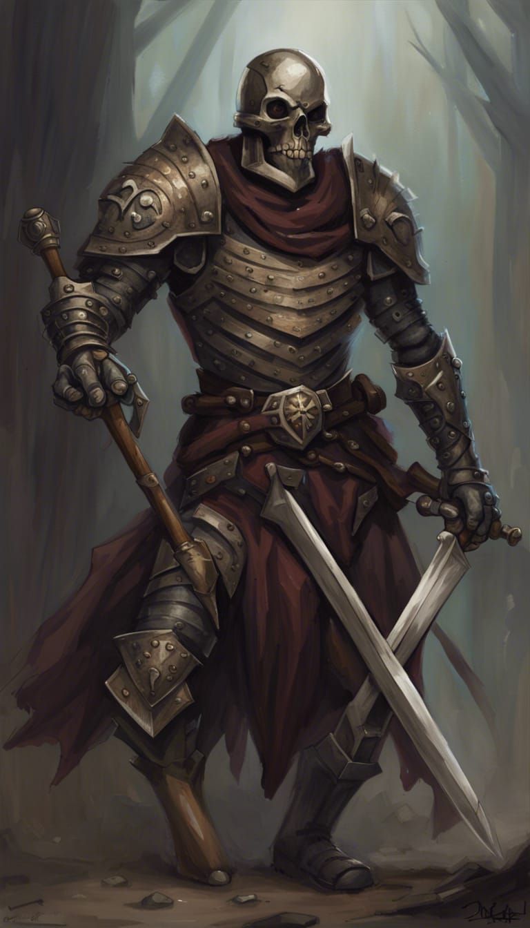 Skelett Knight with twohanded Axe and strong Power, dnd, - AI Generated ...