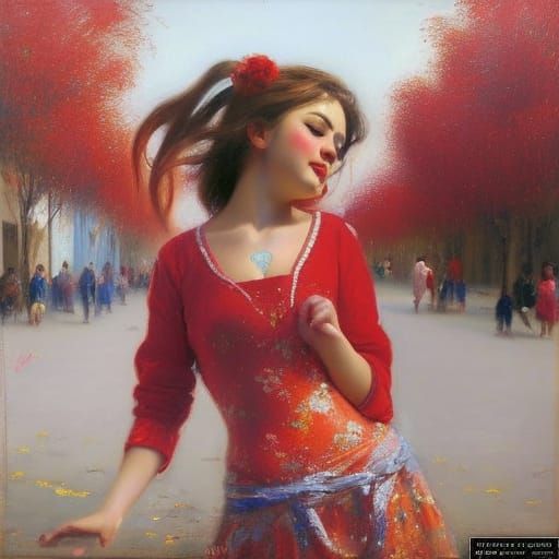 Pino Daeni, Wide Shot of typical girl at the carnaval carioca - AI ...