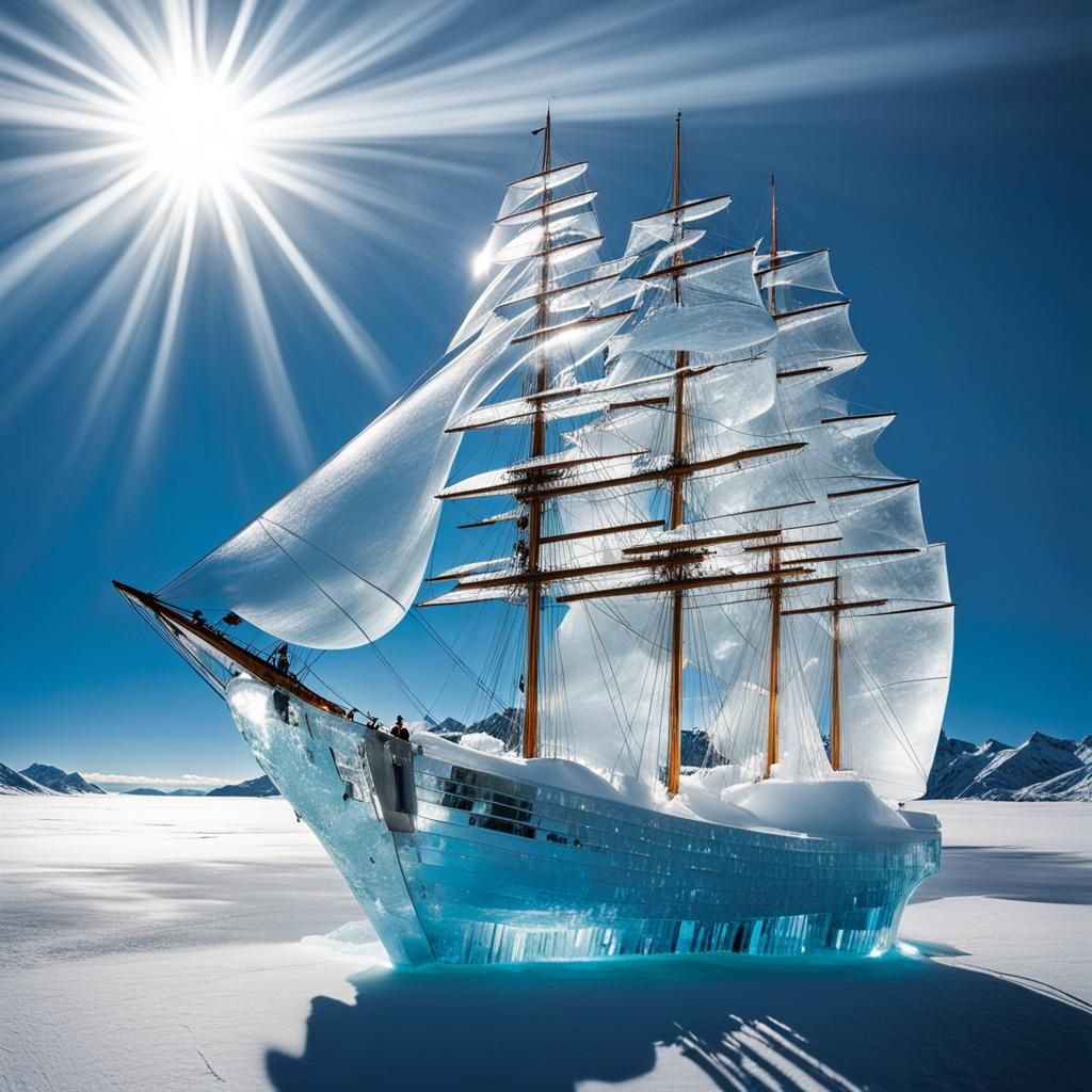 Icy ship - AI Generated Artwork - NightCafe Creator