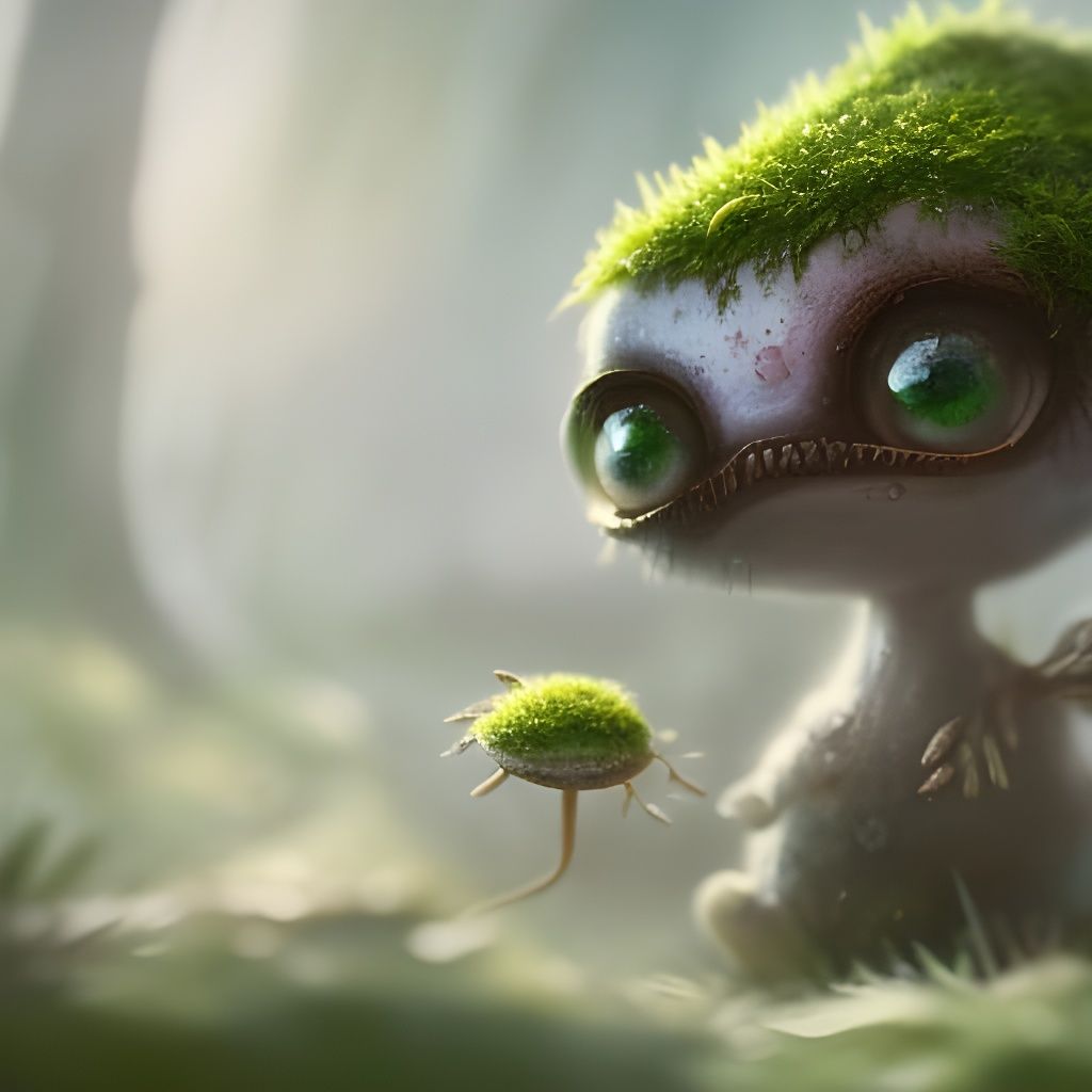 Tiny Moss Creature 3 - AI Generated Artwork - NightCafe Creator