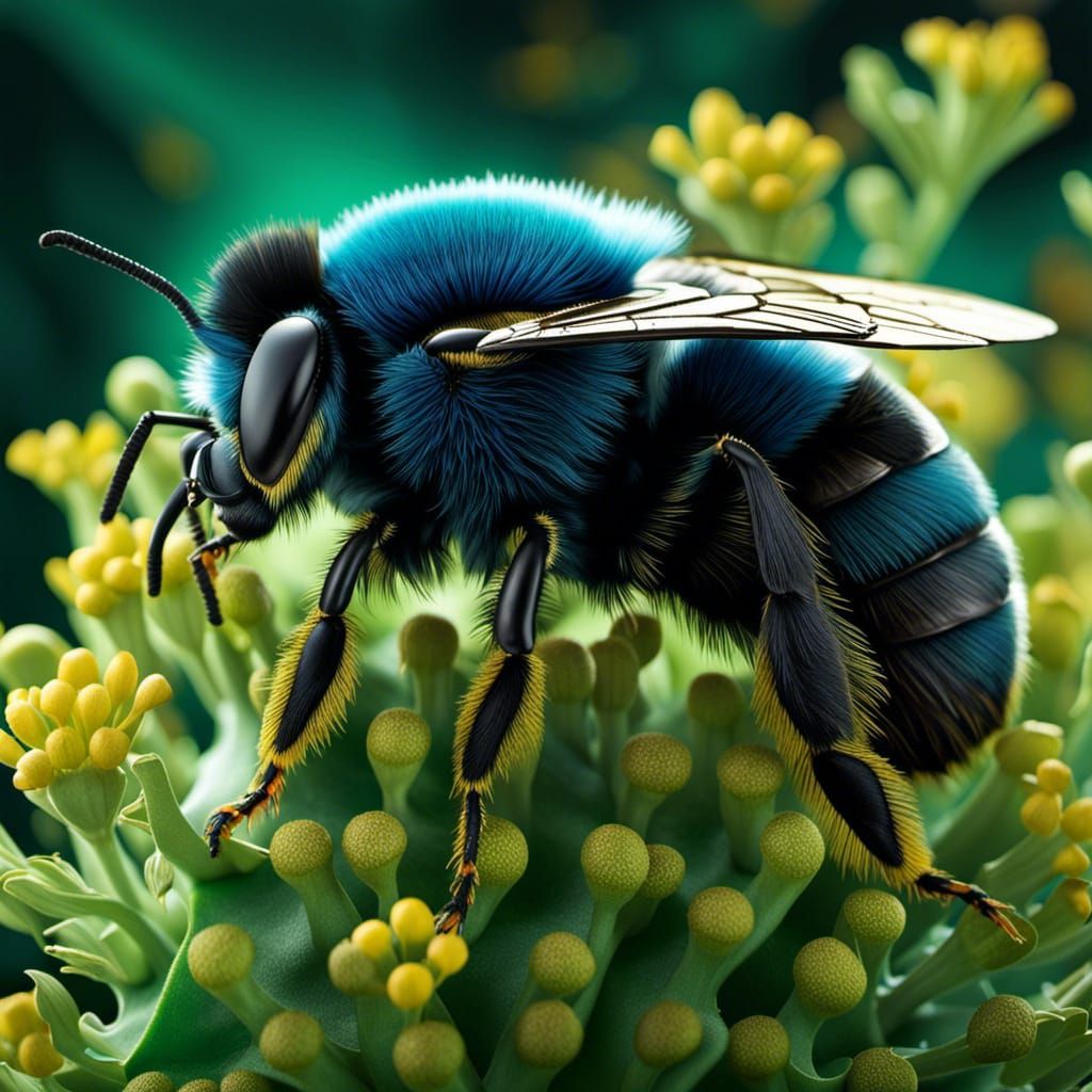 Blue Bumblebee - AI Generated Artwork - NightCafe Creator