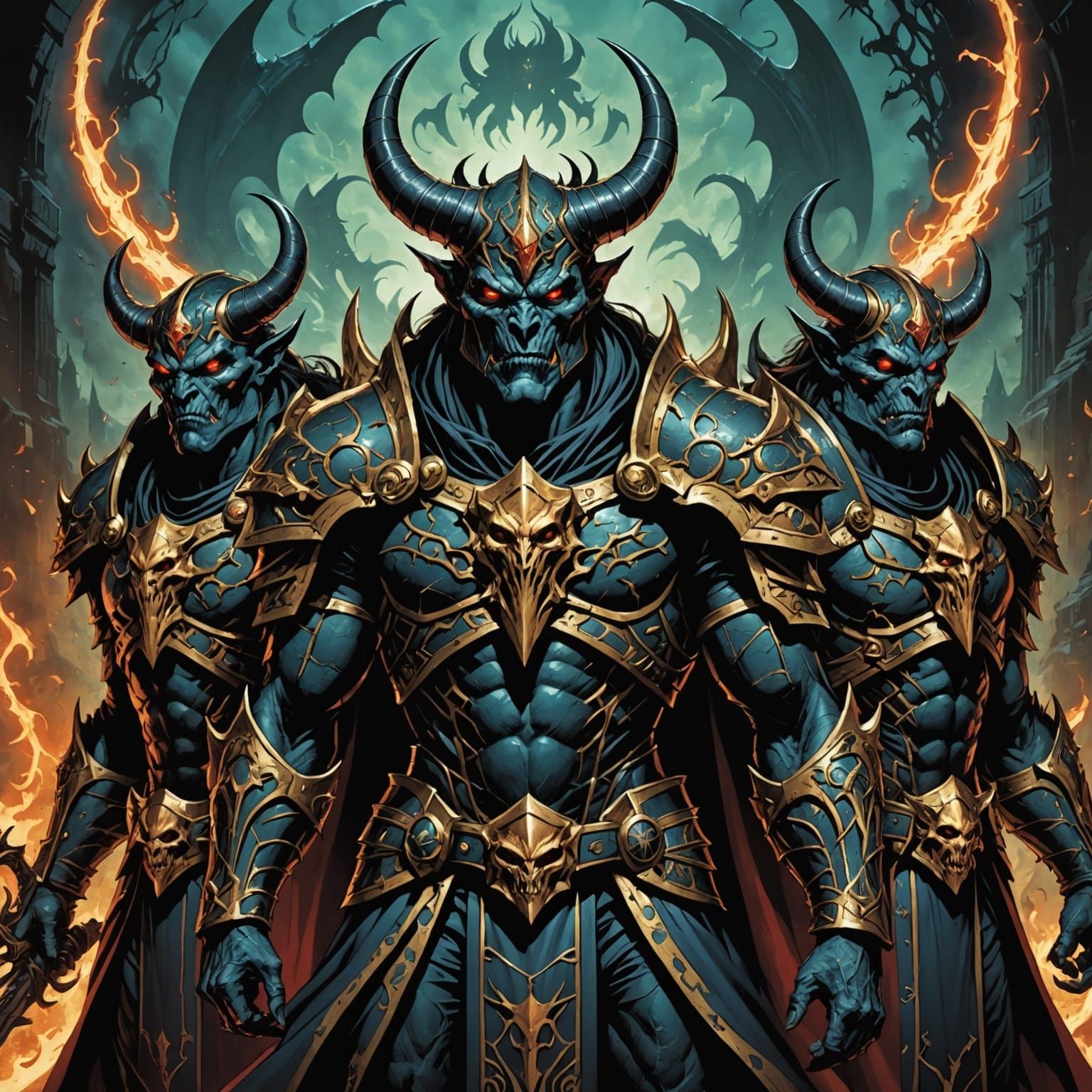 Demonic General in Hellish Regalia - AI Art