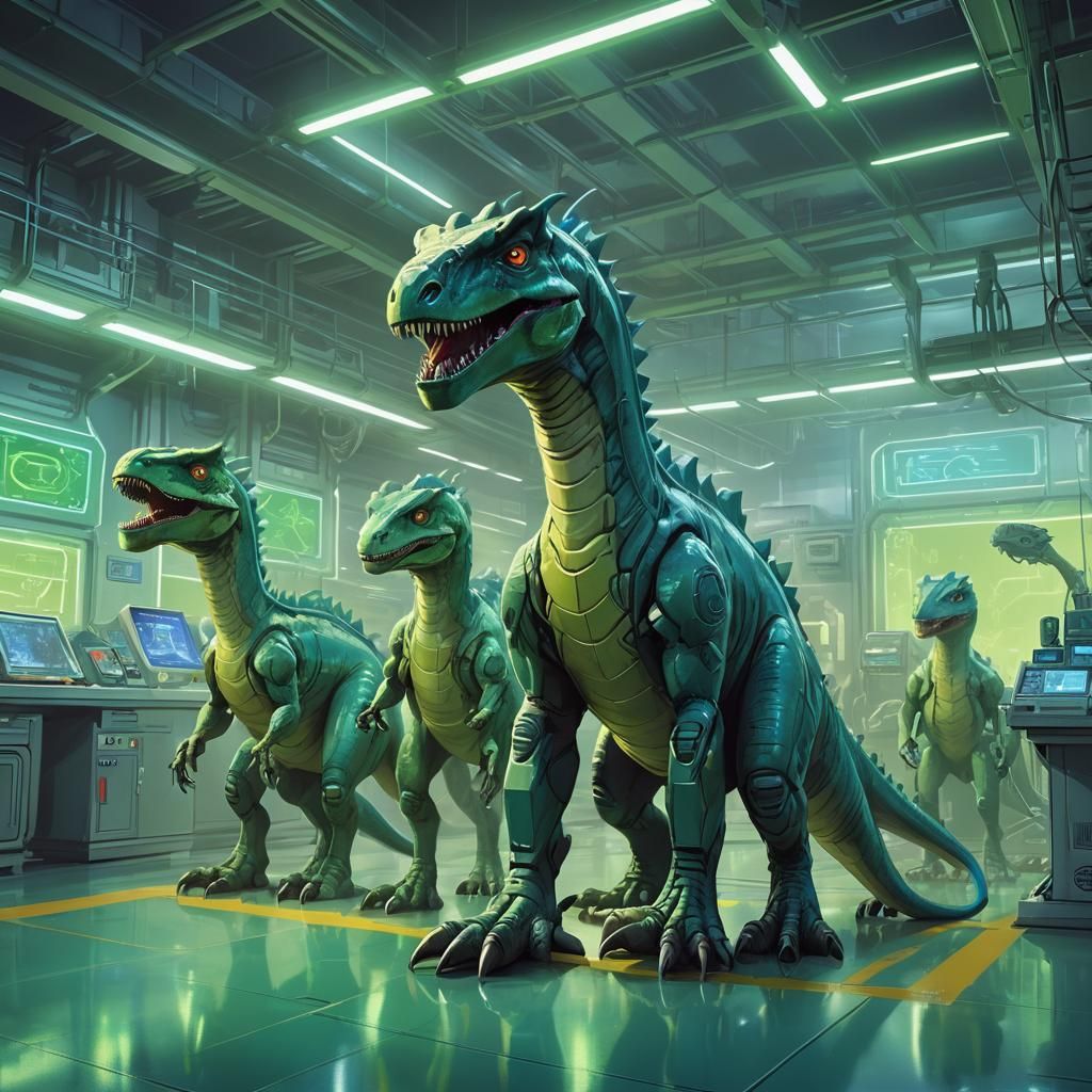 Digital Realism: Hyper-Realistic Digimon Dinosaurs... - AI Art