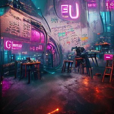 Cyberpunk cafe - AI Generated Artwork - NightCafe Creator
