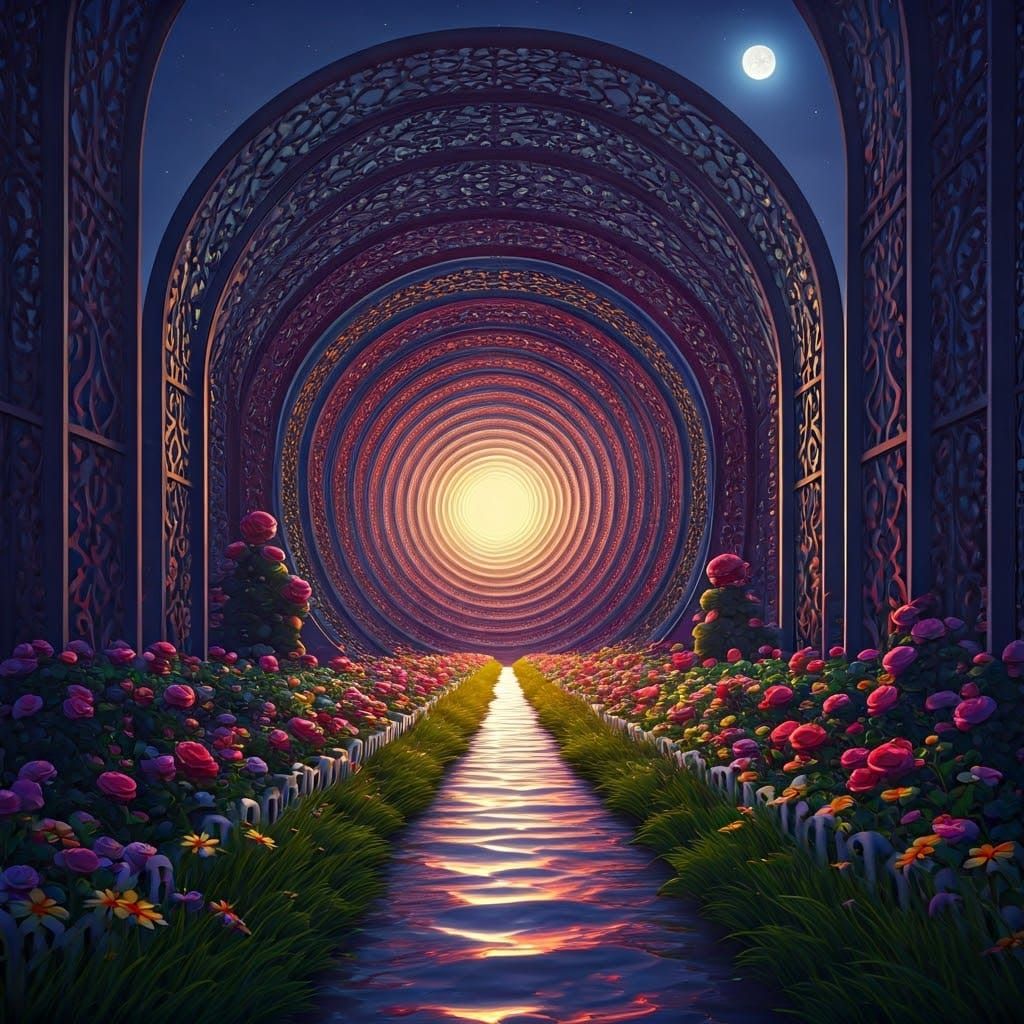 Hydro Rose Garden - Vibrant Rose Garden in Futuristic, Dream...