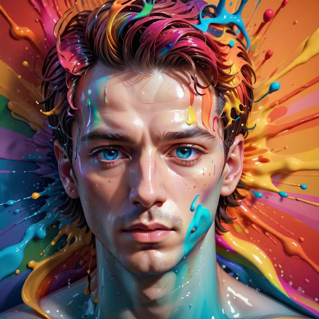 Handsome rainbow man - AI Generated Artwork - NightCafe Creator