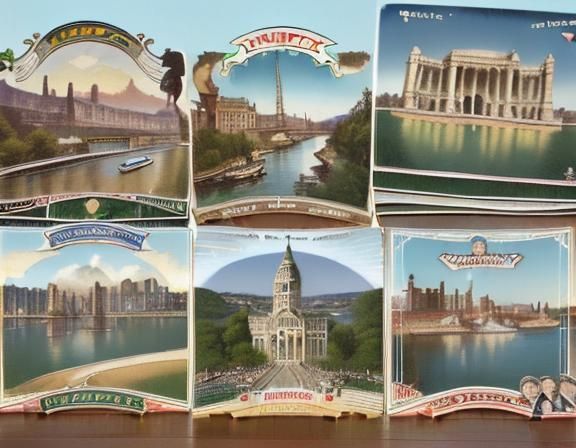 postcards with images of landmarks from different countries - AI ...