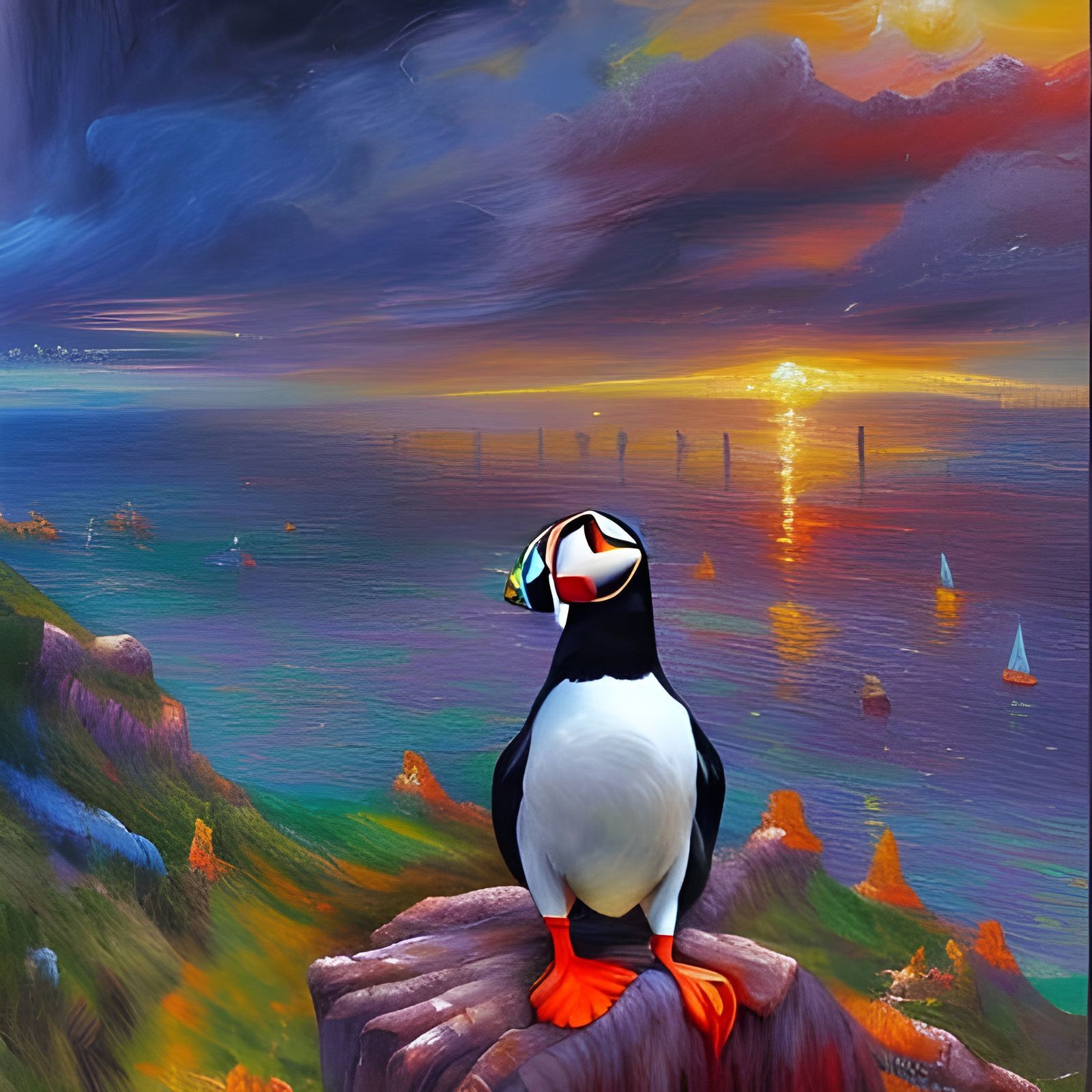 colorfull puffins - AI Generated Artwork - NightCafe Creator
