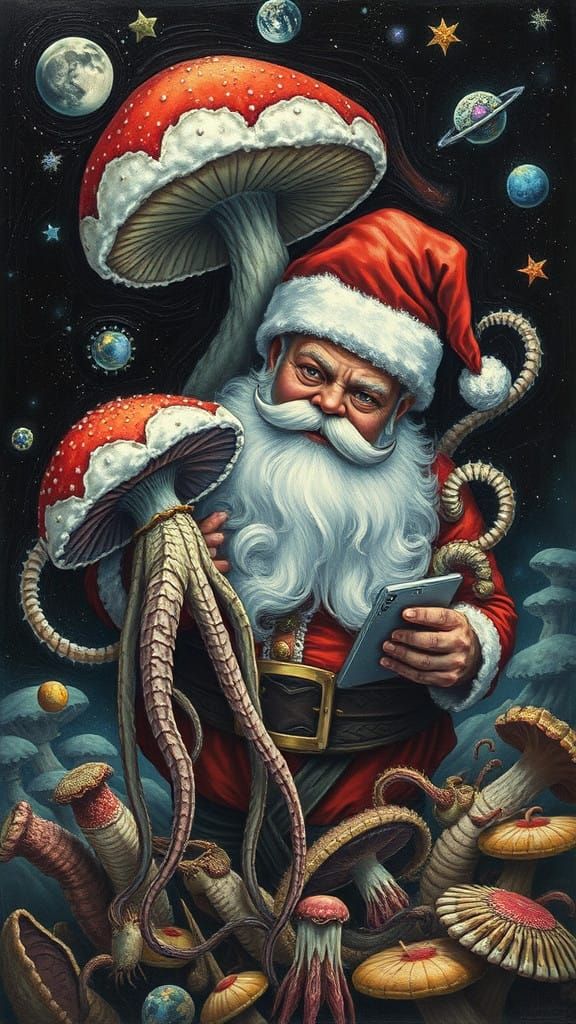 Ethereal Surrealism in Vibrant Scratchboard Art - AI Art