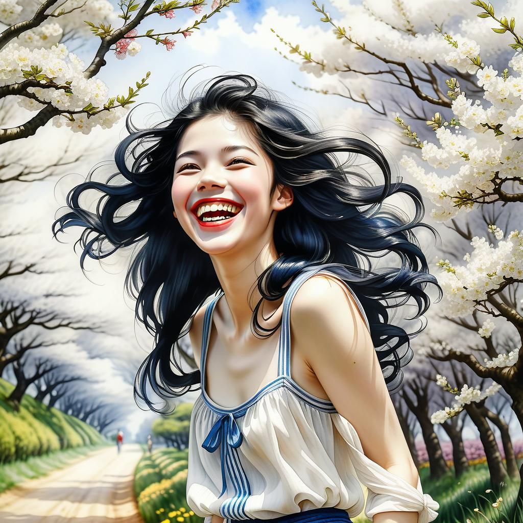 Beautiful maid laughing out loud - AI Generated Artwork - NightCafe Creator