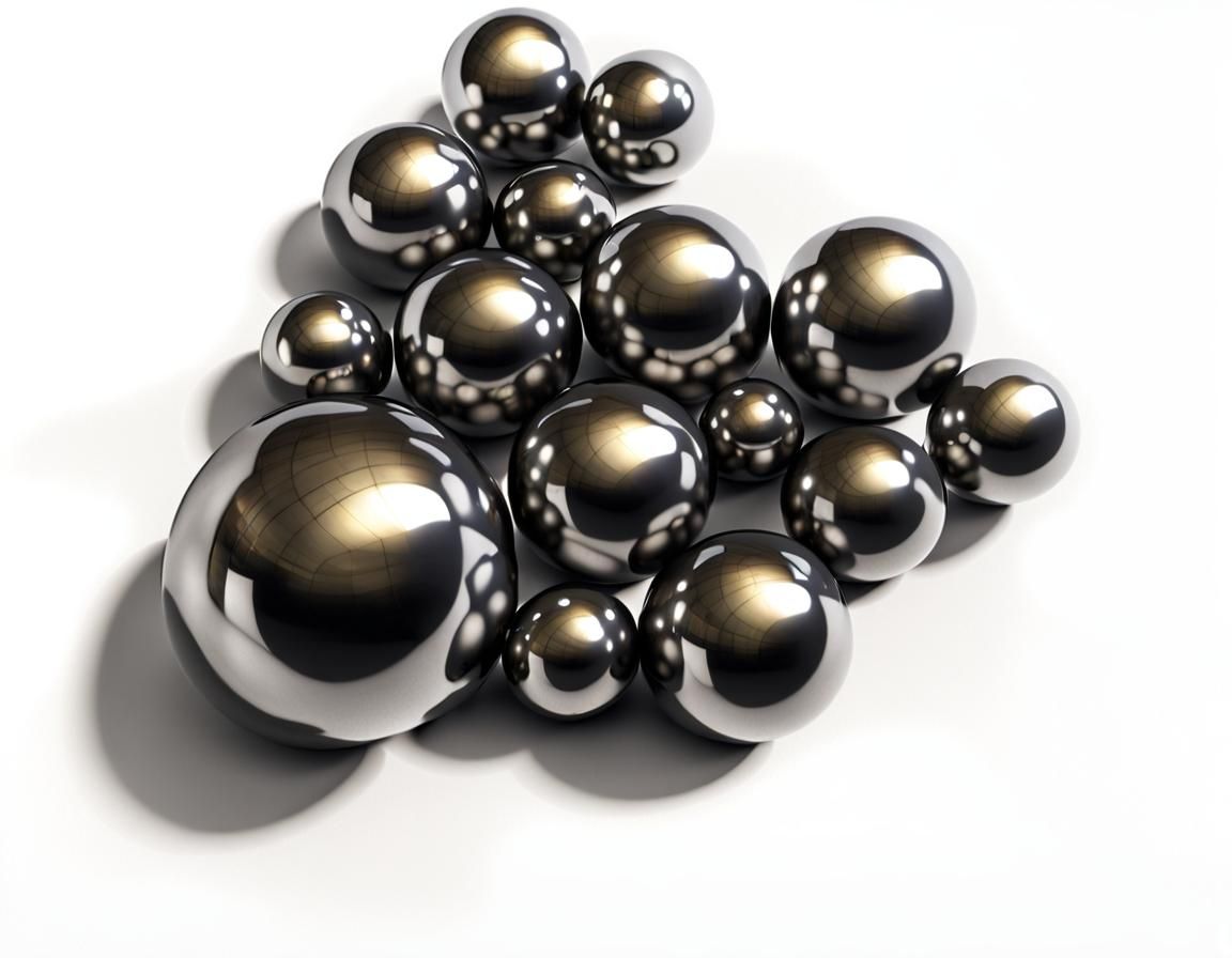 Reflective Metal Orbs in Illusionist Art Style - AI Art