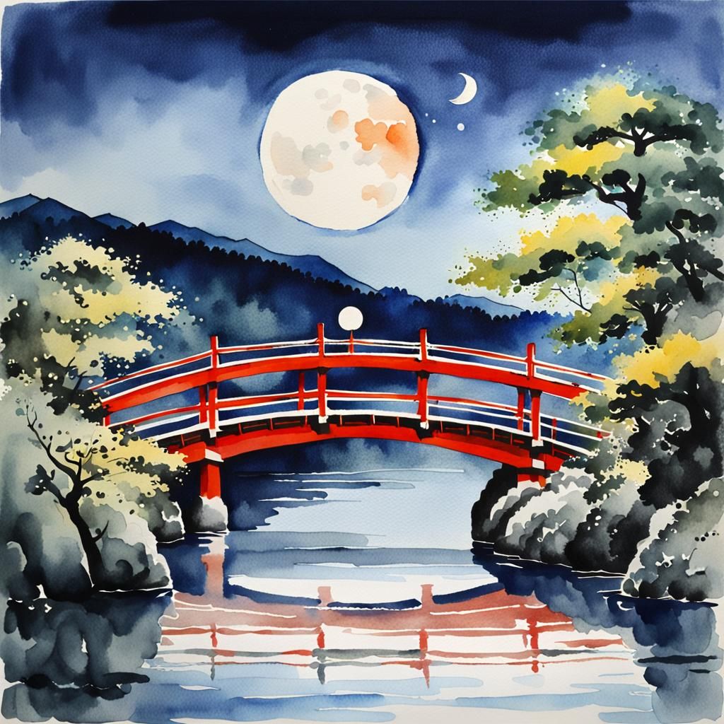 Bridge over a river - AI Generated Artwork - NightCafe Creator