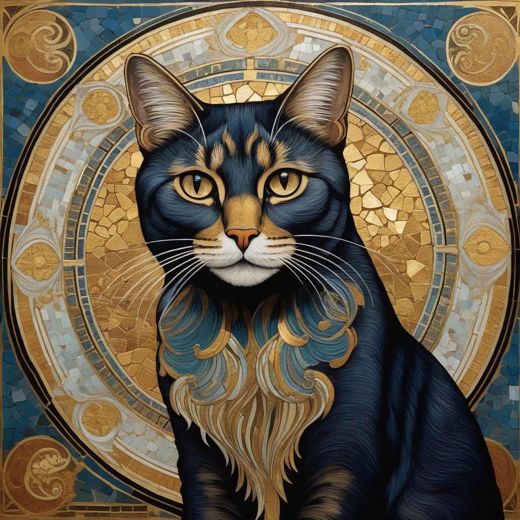 Cat - Luxurious Cat in Art Nouveau Style