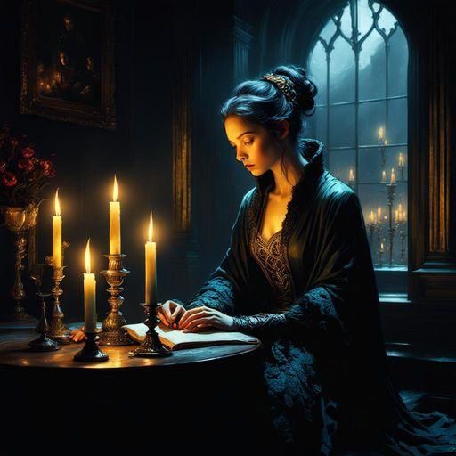 Solitude in Candlelight (#2 C2) - AI Generated Artwork - NightCafe Creator