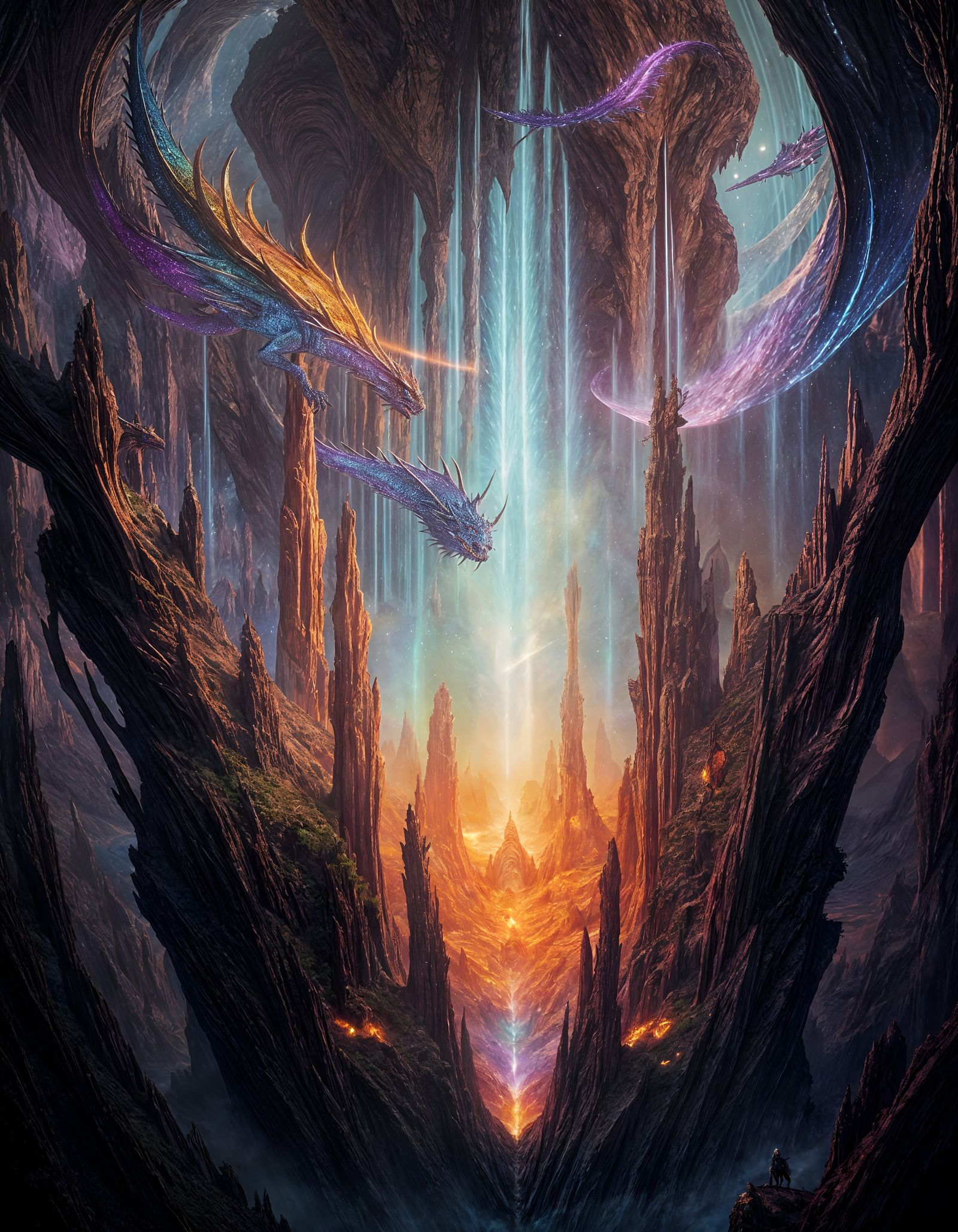 Cosmic Dragon on Floating Island: Astral Illustrat... - AI Art