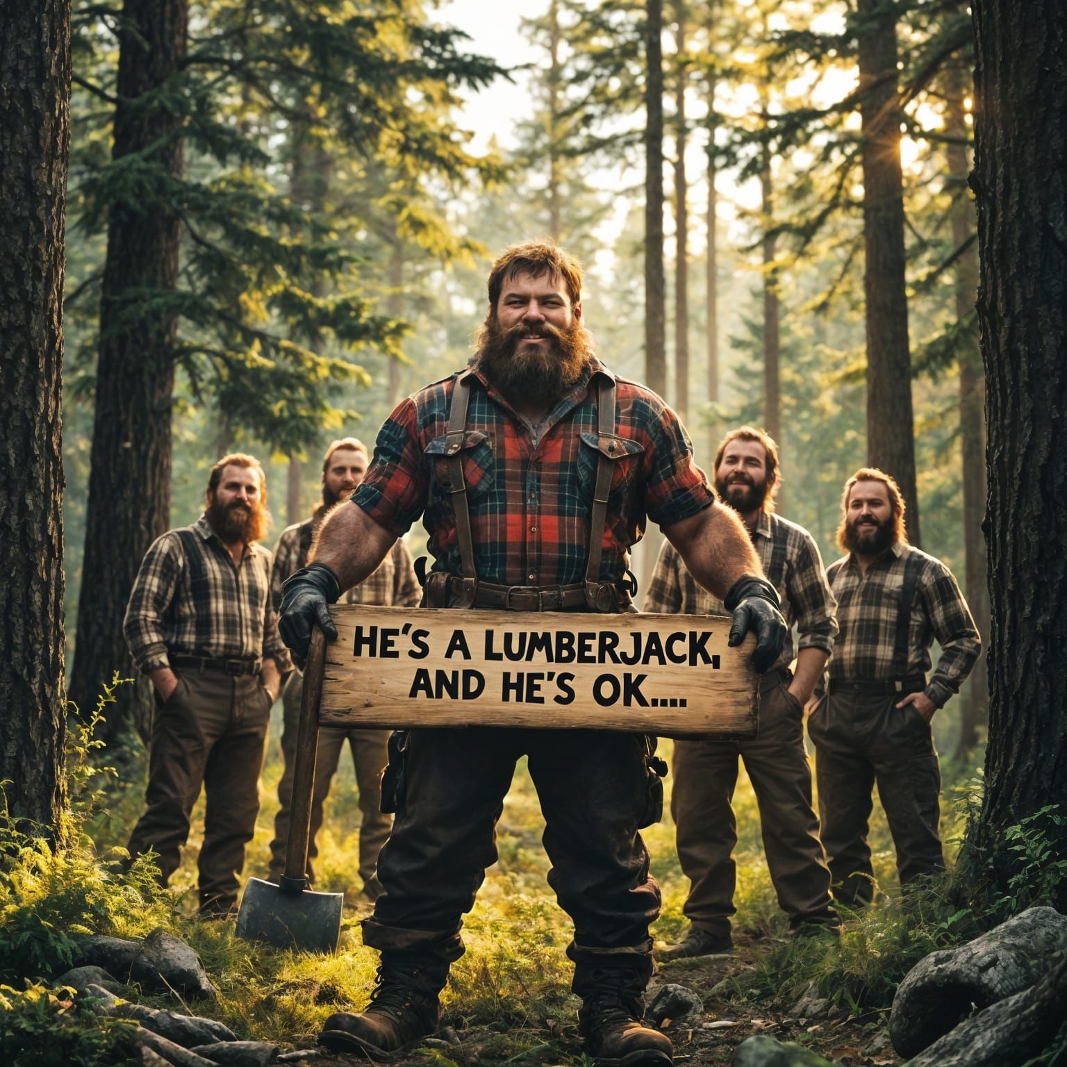 Sing along now: "He's a lumberjack, and he's OK, he sleeps all night ...