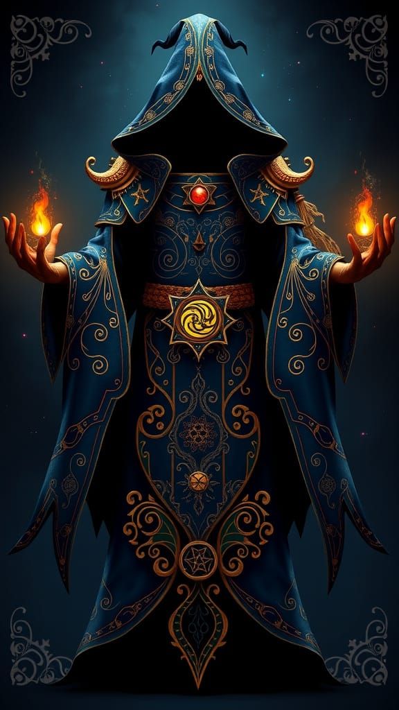 Divine Wizard Robe in Fantasy Concept Art Style - AI Art