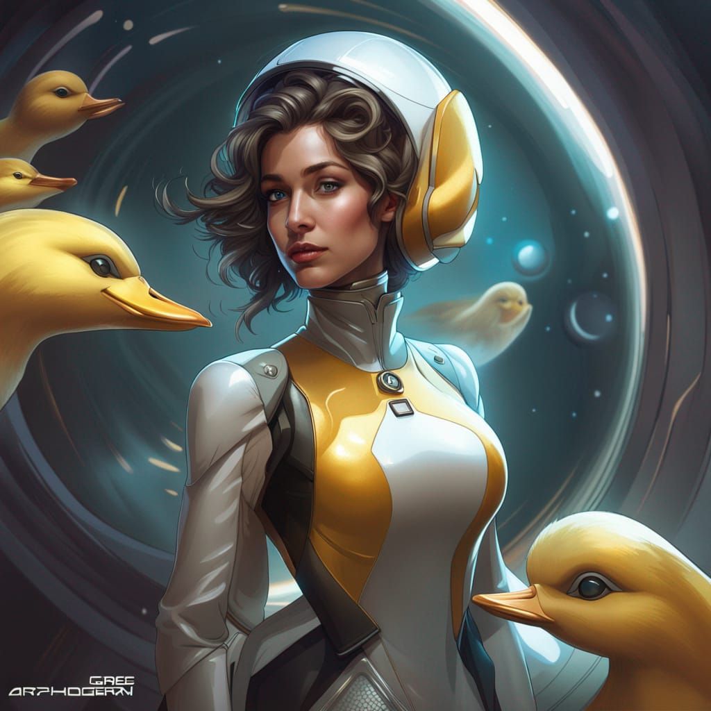 the first 3 space ducks to arrive into MACS J1149 star, futuristic ...