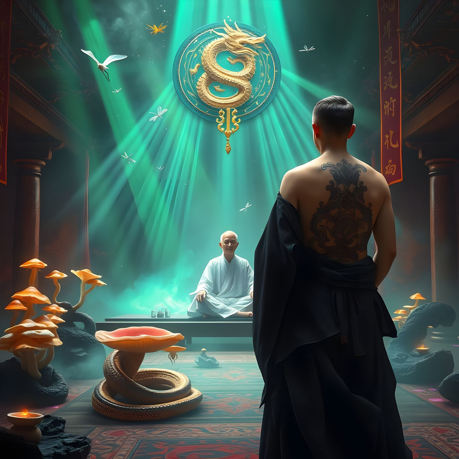 Tao Master Embodies Protection in Shimmering Gold ... - AI Art