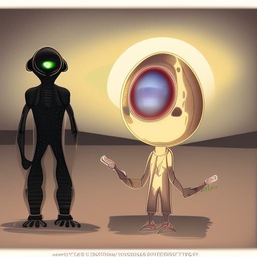 Martian father and his alien son - AI Generated Artwork - NightCafe Creator