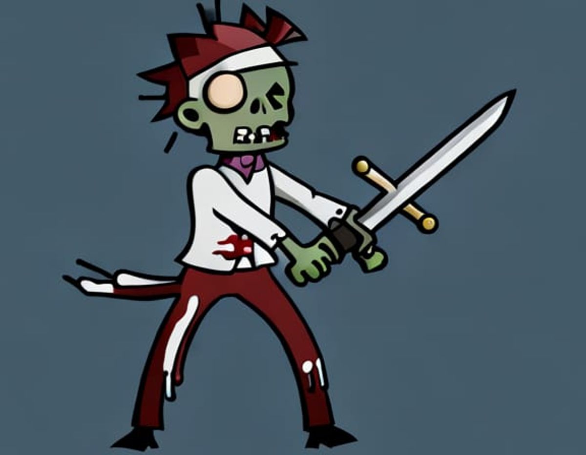 Zombie swordsman with so many swords - AI Generated Artwork - NightCafe ...