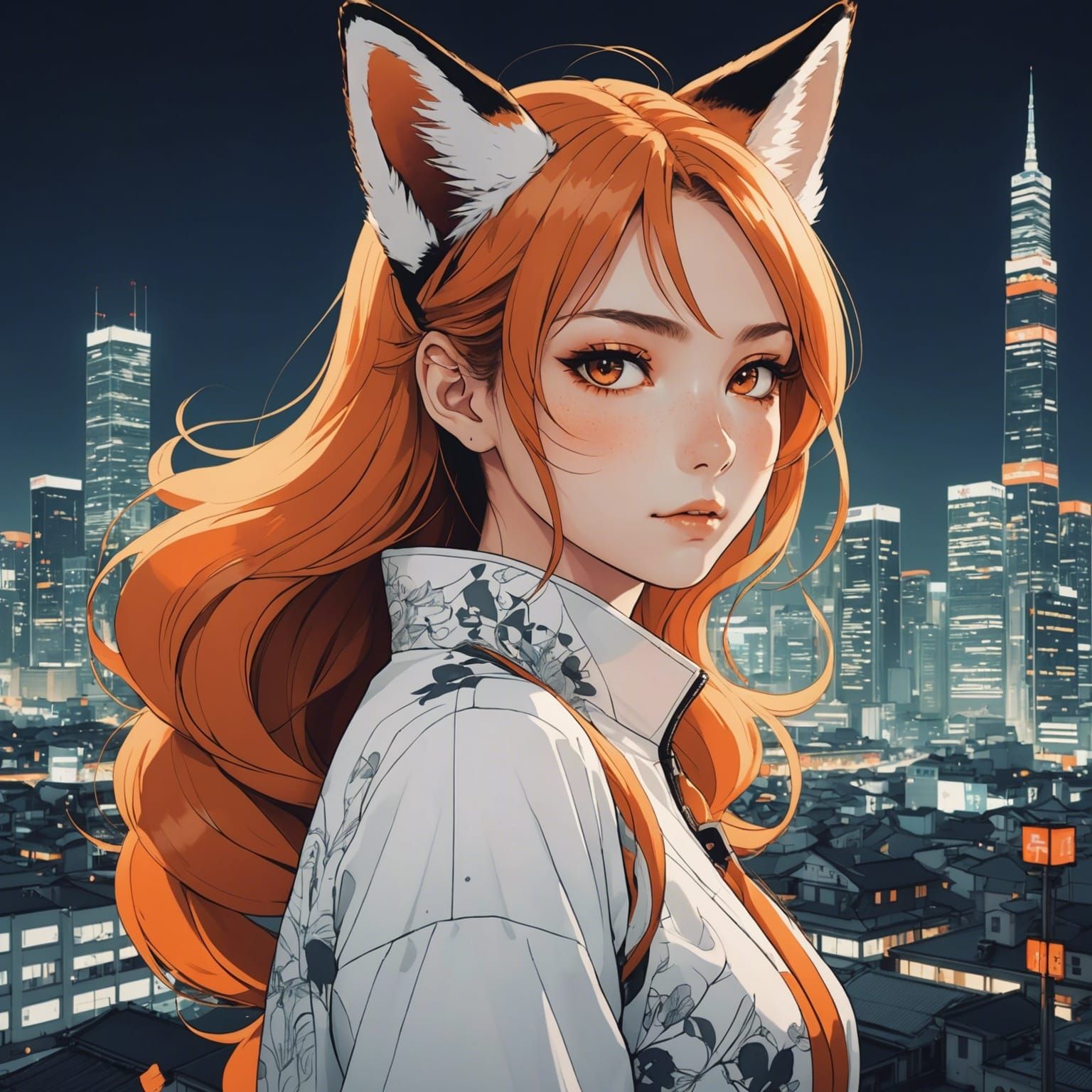 Manga fox girl2 - AI Generated Artwork - NightCafe Creator